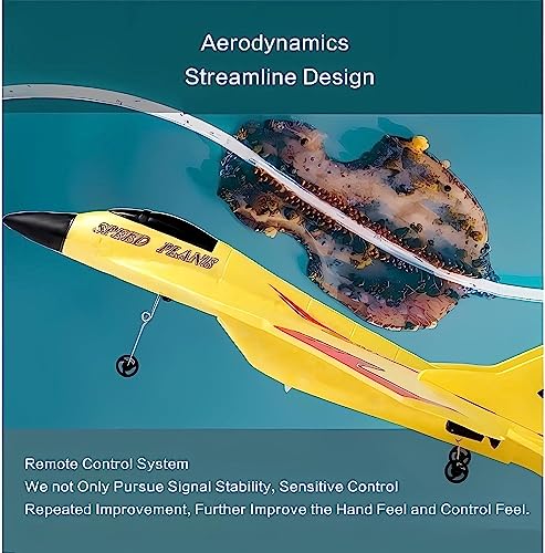 Jaiafupm Remote Control Wireless Airplane Toy - 2.4Ghz Su-35 RC Plane, Foam RC Fighter Plane Jet with Lights, Drop-Resistant Fighter Glider, Remote Control Air Planes Toy for Flight Lovers