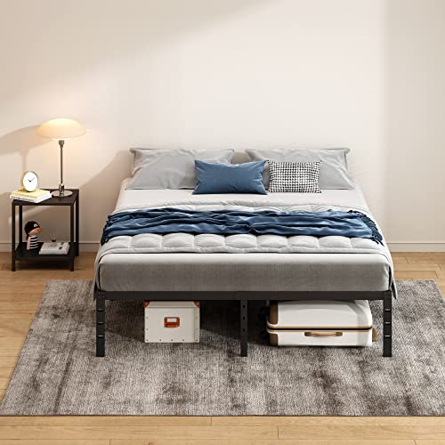 HLIPHA California King Size Metal Platform Bed Frame with Heavy Duty Metal Slat Support,16" Height Easy Assembly Mattress Foundation,No Box Spring Needed,Black