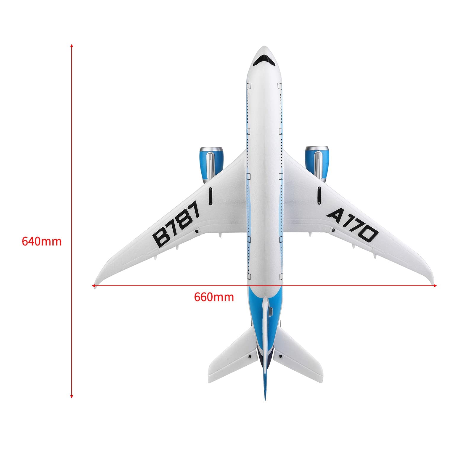 RKSTD RC Plane, 4 Channel RC Plane, 2.4Ghz RC Plane, Ready to Fly EPO Foam Material RC Glider with 6-Axis Gyroscope, Brushless Motor, Suitable for Beginners, Kids and Adults