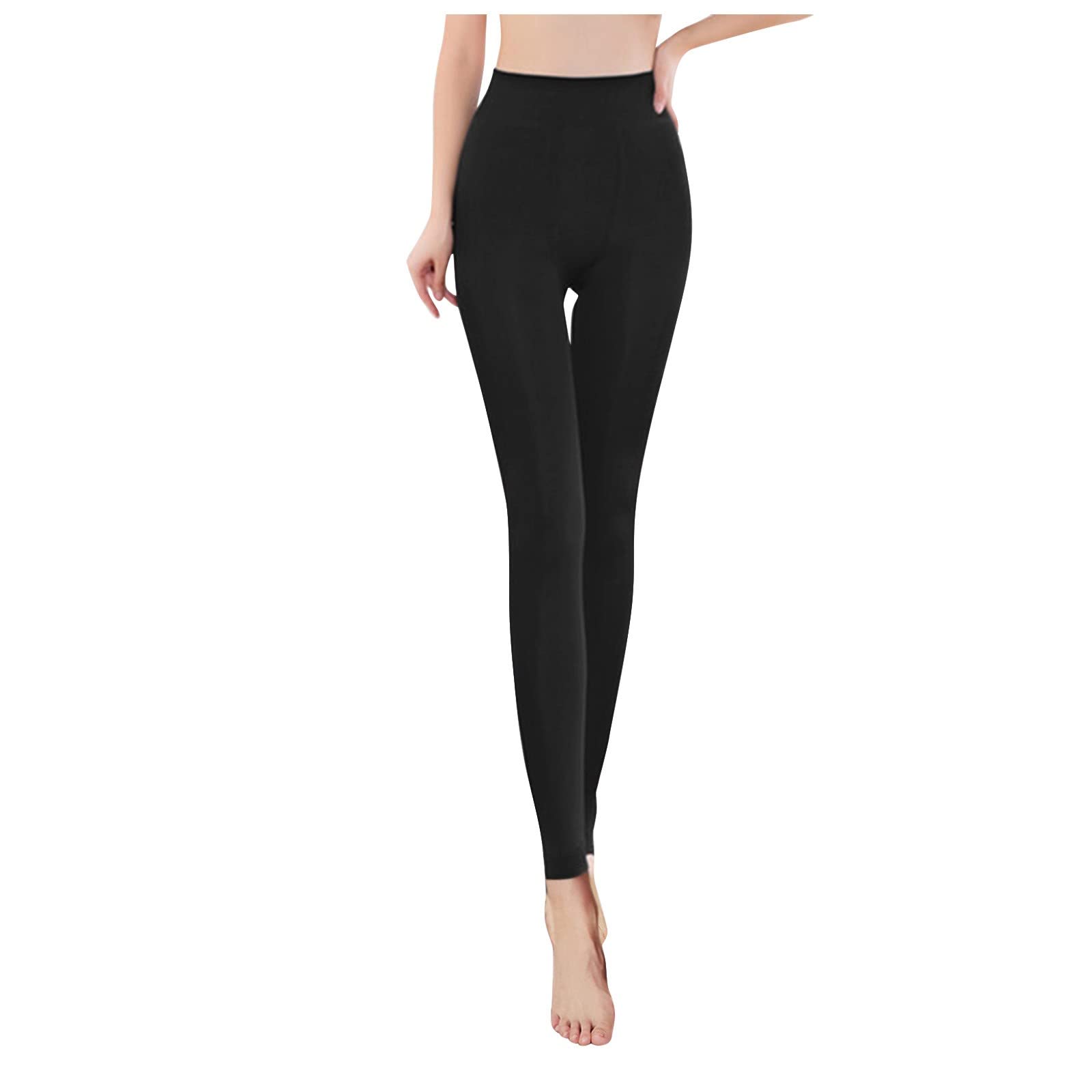 SpuunaW Womens Thermal Thickened Bottoms Fleece Lined Winter Leggings Long Opaque Pants for Women Solid Seamless Leggings