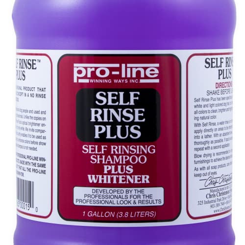 Chris Christensen ProLine Self Rinse Plus Dog Shampoo, Groom Like a Professional, Brightens and Whitens, No Rinse Cleaner, Made in USA