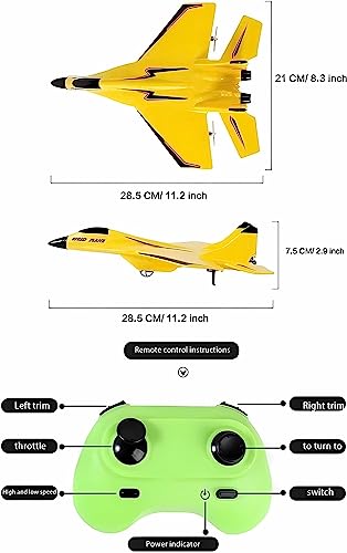 Jaiafupm Remote Control Wireless Airplane Toy - 2.4Ghz Su-35 RC Plane, Foam RC Fighter Plane Jet with Lights, Drop-Resistant Fighter Glider, Remote Control Air Planes Toy for Flight Lovers