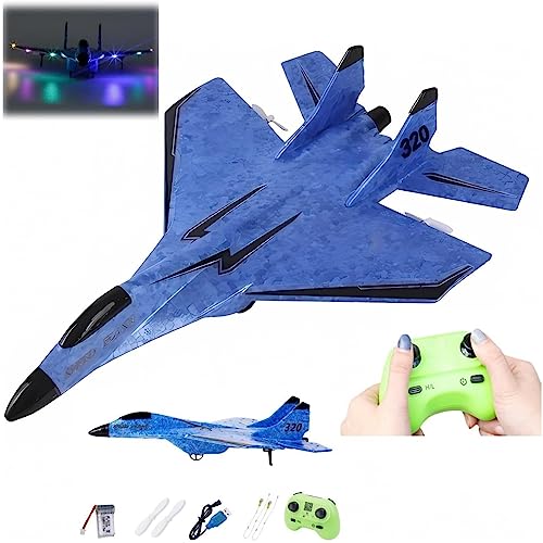 Jaiafupm Remote Control Wireless Airplane Toy - 2.4Ghz Su-35 RC Plane, Foam RC Fighter Plane Jet with Lights, Drop-Resistant Fighter Glider, Remote Control Air Planes Toy for Flight Lovers