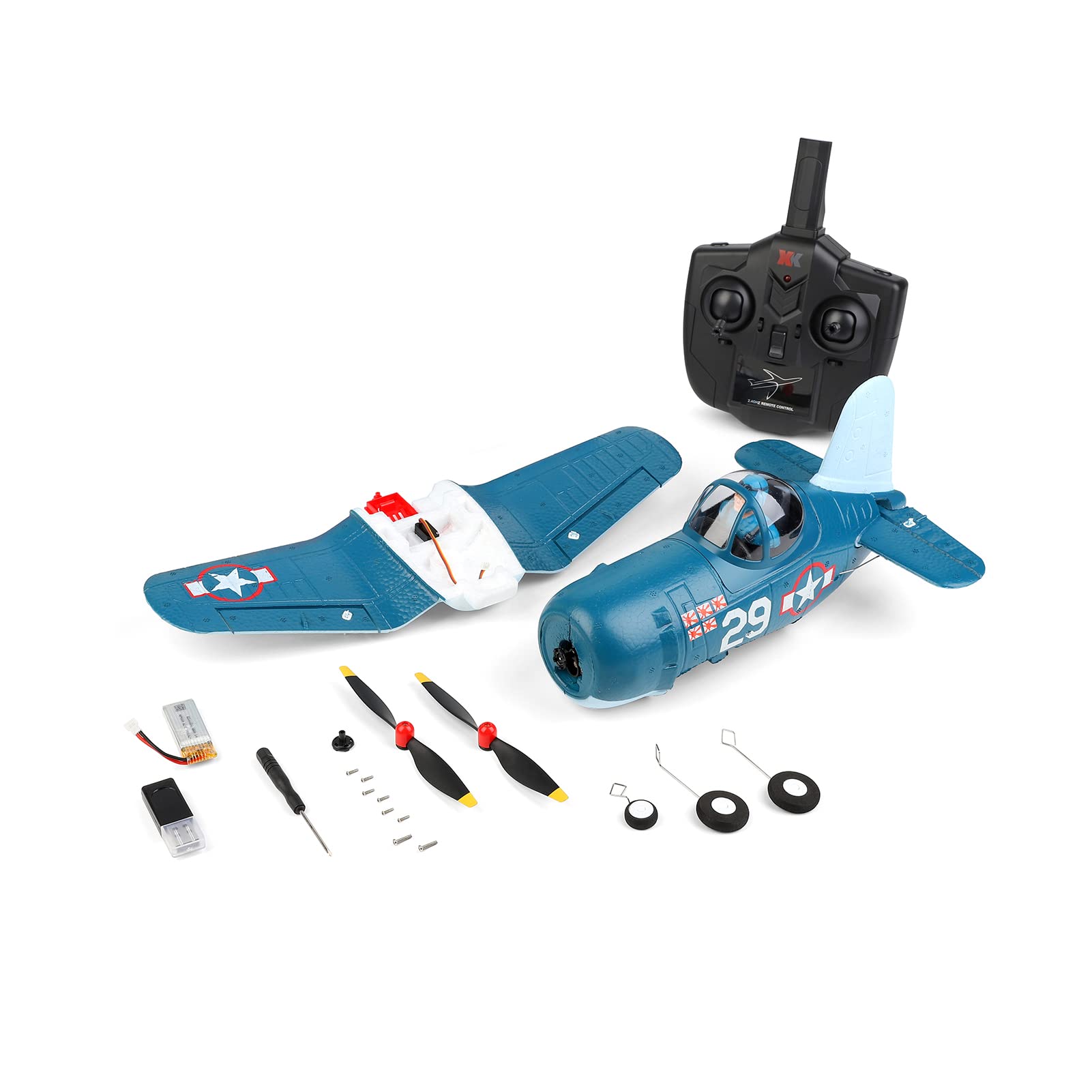 GoolRC RC Plane, WLtoys A500 RC Airplane, 4 Channel Remote Control Airplane, 2.4GHz RC Aircraft Fighter with 6-Axis Gyro, 3D/6G Mode, Easy & Ready to Fly Flight Toys for Adults and Beginners