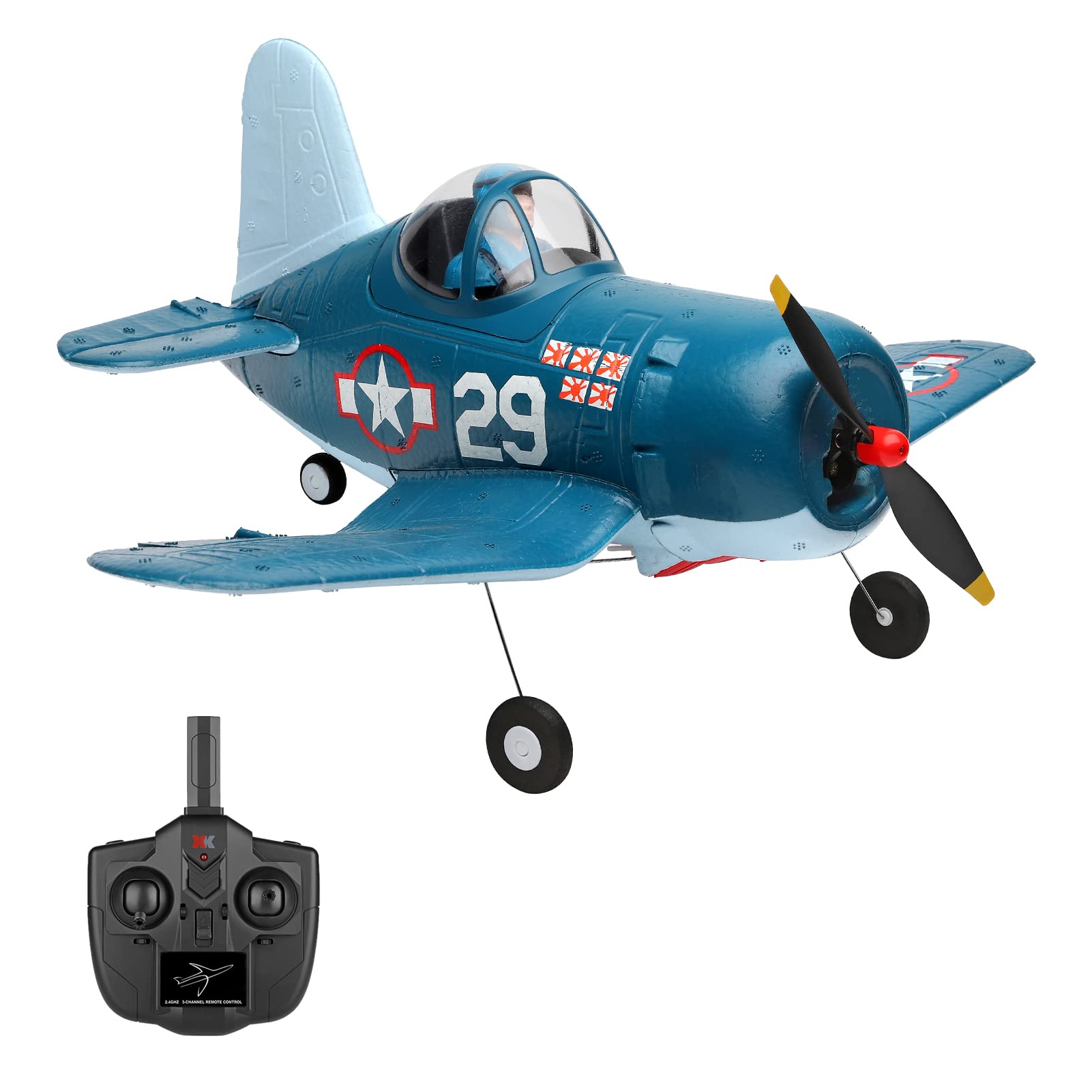 GoolRC RC Plane, WLtoys A500 RC Airplane, 4 Channel Remote Control Airplane, 2.4GHz RC Aircraft Fighter with 6-Axis Gyro, 3D/6G Mode, Easy & Ready to Fly Flight Toys for Adults and Beginners