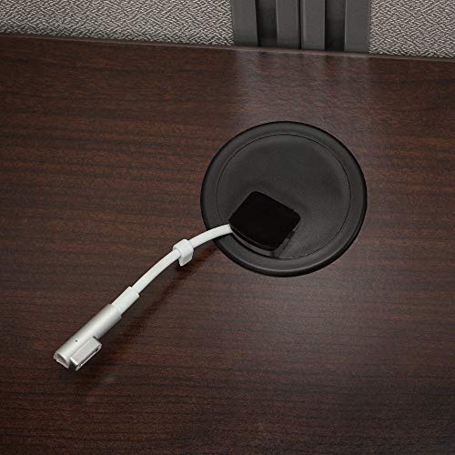 Bush Business Furniture Easy Office L Shaped Cubicle Desk with File Cabinet and 66H Panels, 60Wx60H, Mocha Cherry