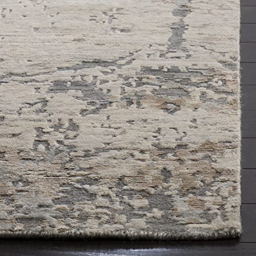 Safavieh Tiffany Collection 6' x 9' Grey/Beige TFN212A Hand-Knotted Viscose Living Room Dining Bedroom Area Rug