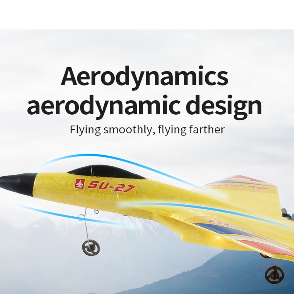 RC Plane,Su-27 Remote Control Airplane,2 Channel 2.4Ghz Remote Control Plane,Comes with 3 Batteries,Air Plane Glider Planes Kids for Boys Girls Adults Beginners