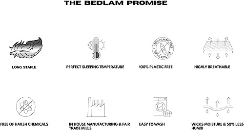 BEDLAM 100% Cotton Sheets - Hotel Style, Luxurious, 500 TC White Cotton Sheets with a Beautiful Black Trim - 6pcs Bed Sheets Set, Includes 4 Cotton Pillowcases - Queen Size Sateen Cotton Sheet Set