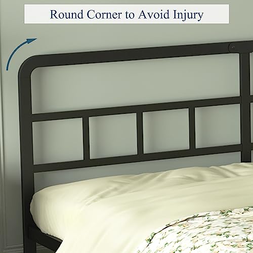 Richwanone 14 inch California King Bed Frames with Headboard and Footboard, Heavy Duty Metal Platform with Steel Slat Support, No Box Spring Needed, Easy Assembly, Black