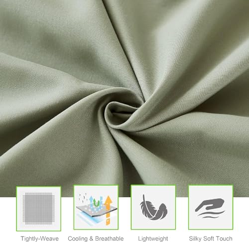 TASHMIA Bedding Queen Sheet Set 60"x 80" x 12" Deep Pocket 100% Egyptian Extra Long Staple Cotton 400 Thread Count & Silky Sateen Weave Hotal Collection Soft Luxury Bedding Sheets Silver Solid