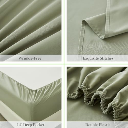 TASHMIA Bedding Queen Sheet Set 60"x 80" x 12" Deep Pocket 100% Egyptian Extra Long Staple Cotton 400 Thread Count & Silky Sateen Weave Hotal Collection Soft Luxury Bedding Sheets Silver Solid