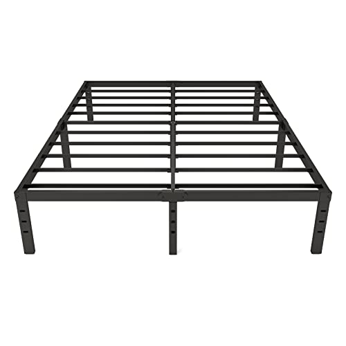 DURISO California King Size Bed Frame 14 Inch Tall California King Platform Heavy Duty Sturdy Metal Steel Max 3500lbs Easy to Assemble No Spring Box Needed No Noise Black