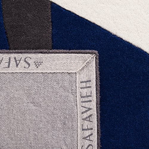 Safavieh Fifth Avenue Collection 8' x 10' Blue/Ivory FTV140M Handmade Mid-Century Modern Abstract Wool Area Rug