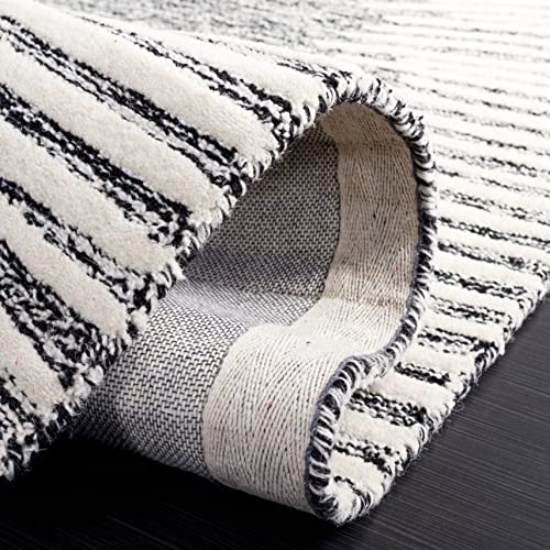Safavieh Abstract Collection 3' x 5' Black/Ivory ABT478Z Handmade Wool Area Rug