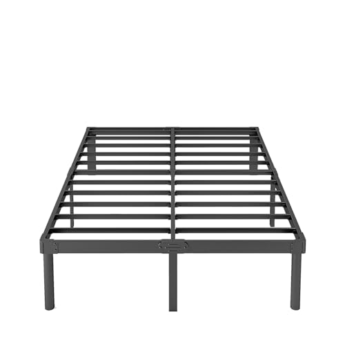 SunnyDaze 14 Inch High Platform California King Bed Frames No Box Spring Needed, Metal Cal King Bed Frame, Heavy Duty, Easy Assembly, Noise Free, Black