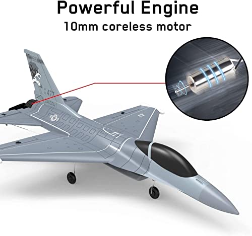 VOLANTEXRC 4CH RC Plane 2.4GHz RC Jet F-16 Fighting Falcon RC Airplane Fighter Ready to Fly with Xpilot Stabilizer System, One Key Aerobatic Perfect for Adults (761-10)