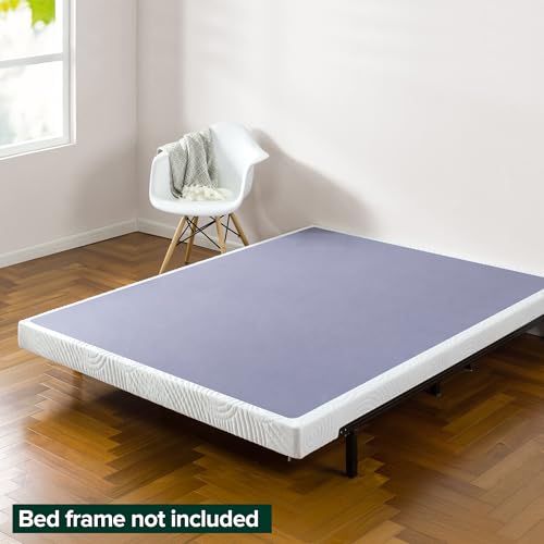 ZINUS Metal Box Spring with Wood Slats, 4 Inch Mattress Foundation, Sturdy Steel Structure, Easy Assembly, California King
