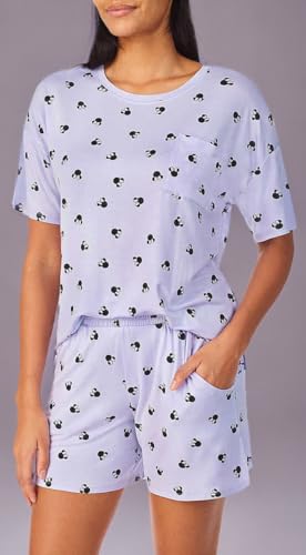 Disney Womens Short Pajama Set with Pockets (Purple, X-Large)