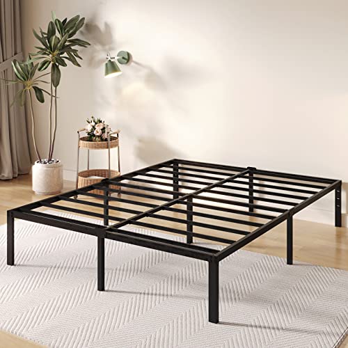 Kilyssa 18 Inch Tall California King Bed Frames,Heavy Duty Metal Platform Beds Frame No Box Spring Needed Steel Slats 3500lbs Bed Base Cal King Size,Noise-Free,Easy Assembly