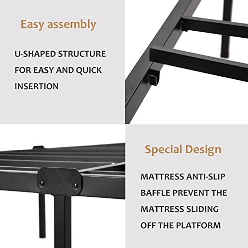 Kilyssa 18 Inch Tall California King Bed Frames,Heavy Duty Metal Platform Beds Frame No Box Spring Needed Steel Slats 3500lbs Bed Base Cal King Size,Noise-Free,Easy Assembly