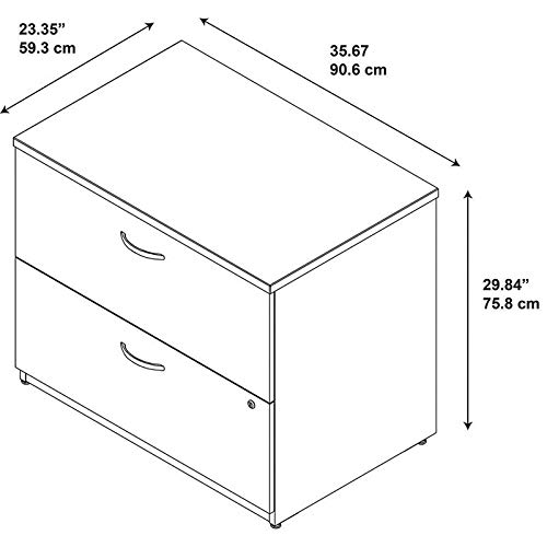 Bush Business Furniture Series C 36W 2 Drawer Lateral File in Hansen Cherry