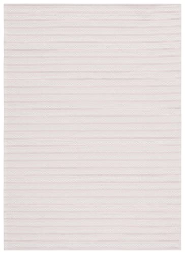 MARTHA STEWART Collection by SAFAVIEH 5' x 7' Pink/Ivory MSR419U Contemporary Stripe Cotton Area Rug