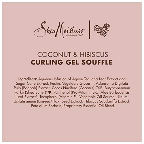 SheaMoisture Curling Gel Souffle for Thick, Curly Hair Coconut , Hibiscus to Moisturize and Protect Hair 12 oz