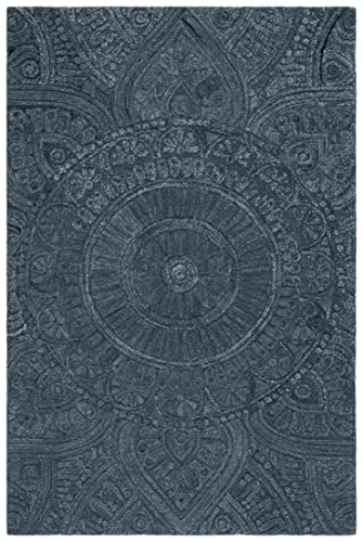 Safavieh Marquee Collection 8' x 10' Dark Grey MRQ301F Handmade Contemporary Medallion Wool Area Rug