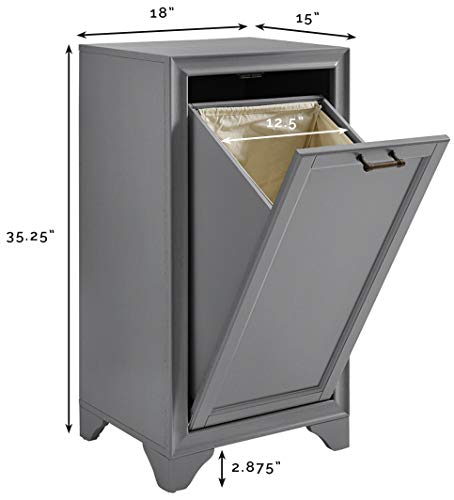 Crosley Furniture Tara Linen Hamper, Vintage Gray