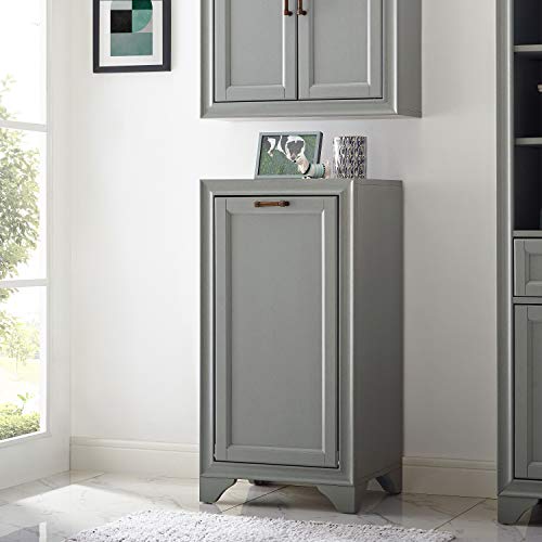 Crosley Furniture Tara Linen Hamper, Vintage Gray