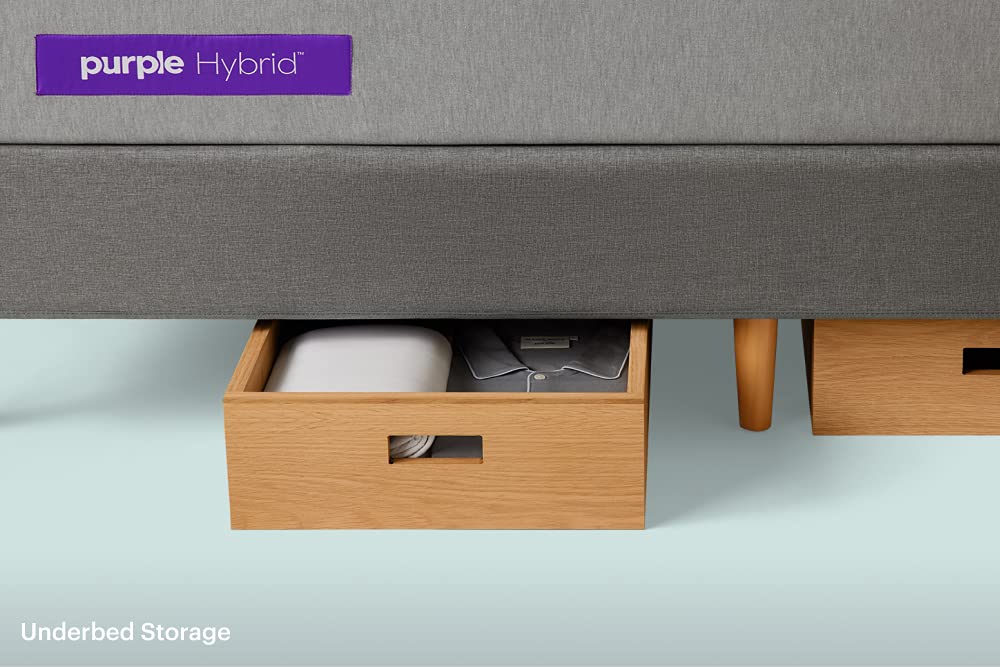 Purple Bed Frame – Charcoal, Cal King, Durable Platform, Easy Assembly, Upholstered with Tapered Wooden Legs, Stylish and Strong