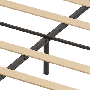 ijuicy Cal King Bed Frame with Storage Drawers.Upholstered Platform Bed Without Headboard,Wood Slat Support,Footboard with Drawer.No Box Spring Needed/Easy Assembly(Cal King,Beige)