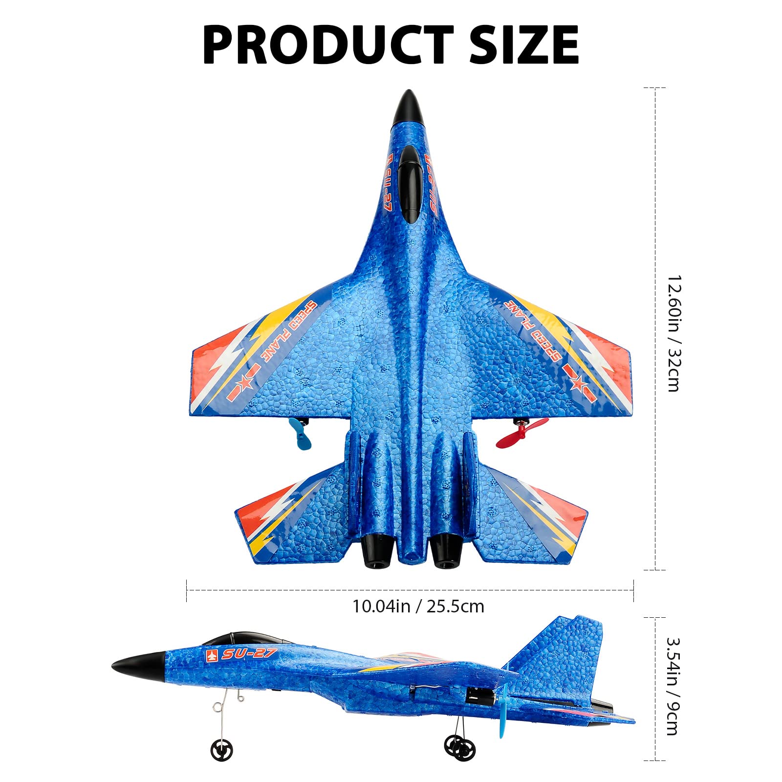 RoofWorld RC Plane Remote Control Glider Airplanes 2.4 GHZ 2 Channels, Easy to Fly RC Fighter, Remote Control Aircraft with Automatic Balance Gyro for Adult Kids Beginner