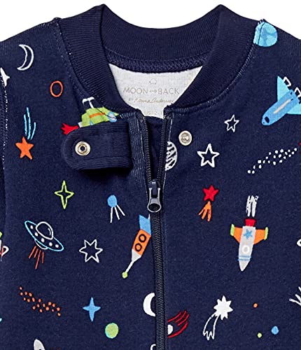 Moon and Back by Hanna Andersson Unisex Babies' one-Piece Organic Cotton Footless Pajamas, Space, 3-6 Months