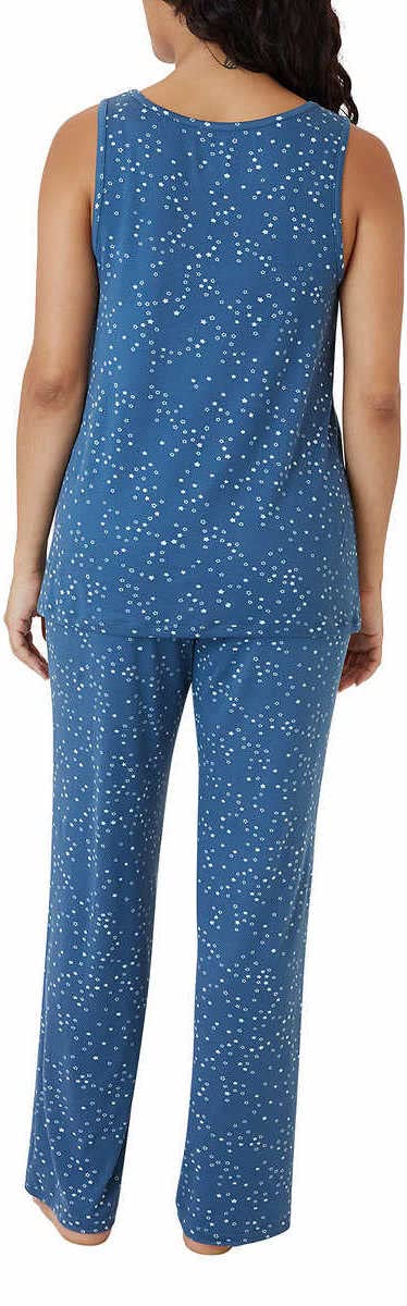 Eddie Bauer Women 4-Piece Pajama Set (as1, alpha, s, regular, regular, Gray/Blue)