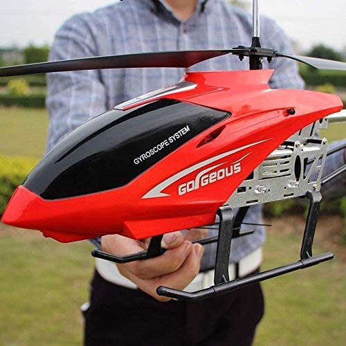 VanFty Large Fall Resistant Rc Helicopter for Adults Helicopters Remote Control Charging 3.5 Channels RC Drone Helicopter Toys with LED Light Night Sky Flight Teenagers Boys Girls Gift (Color : Red)
