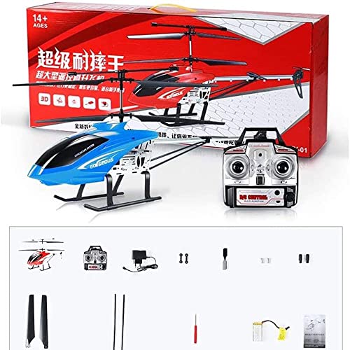 VanFty Large Fall Resistant Rc Helicopter for Adults Helicopters Remote Control Charging 3.5 Channels RC Drone Helicopter Toys with LED Light Night Sky Flight Teenagers Boys Girls Gift (Color : Red)