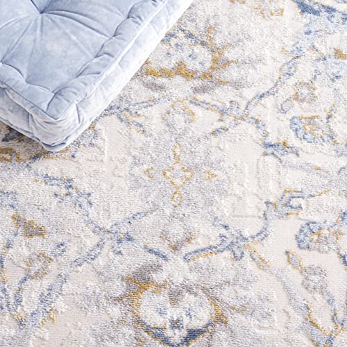 Safavieh Palma Collection 5'5" x 7'7" Beige/Light Blue PAM336A Oriental Non-Shedding Area Rug