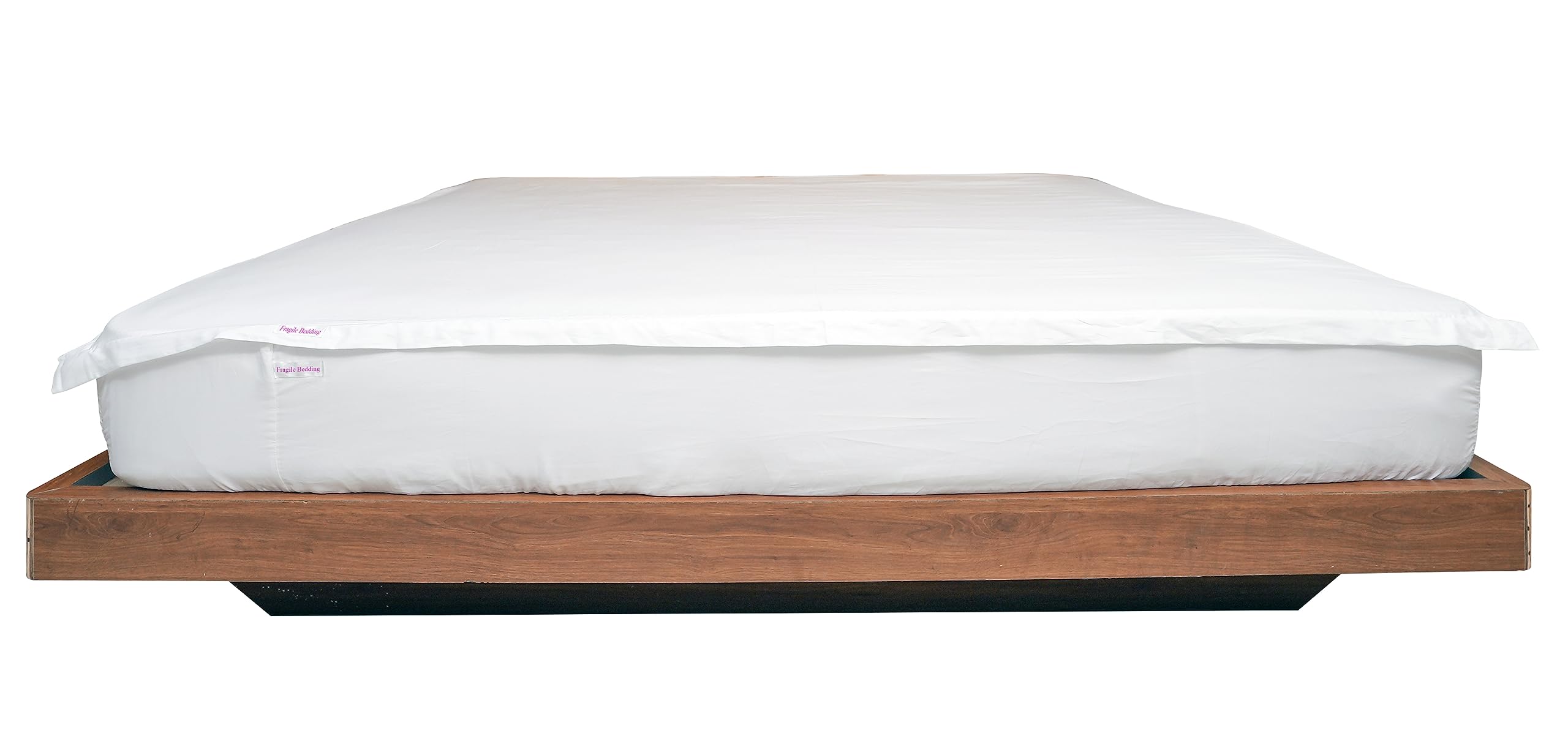Eyptian Cotton - Includes 1 Fitted Sheet Base & 2 Zip-On Sheets - 15” Inch. Deep Pockets Zipper Sheets Queen Size - Eyptian Cotton 800 TC Zipper Fitted Sheet - (White Colour)