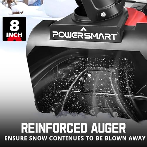 PowerSmart Electric 21 Inch Walk-Behind Single Stage Snow Blower - 120V 15 Amp, 2100 RPM, 15-Amp Motor, LED Light for Yard, Road (DB5021LED)