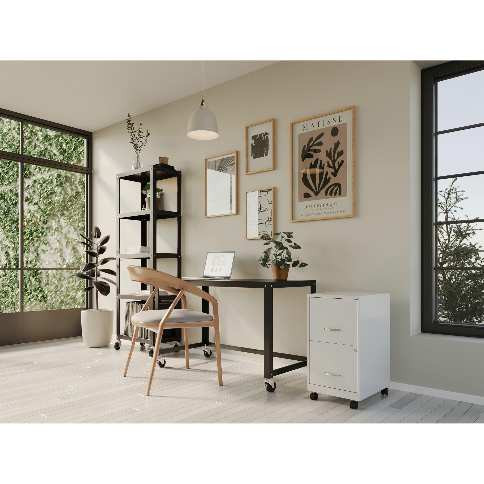 Lorell SOHO Box Mobile File Cabinet, 26.5 x 14.3 x 18 in, White