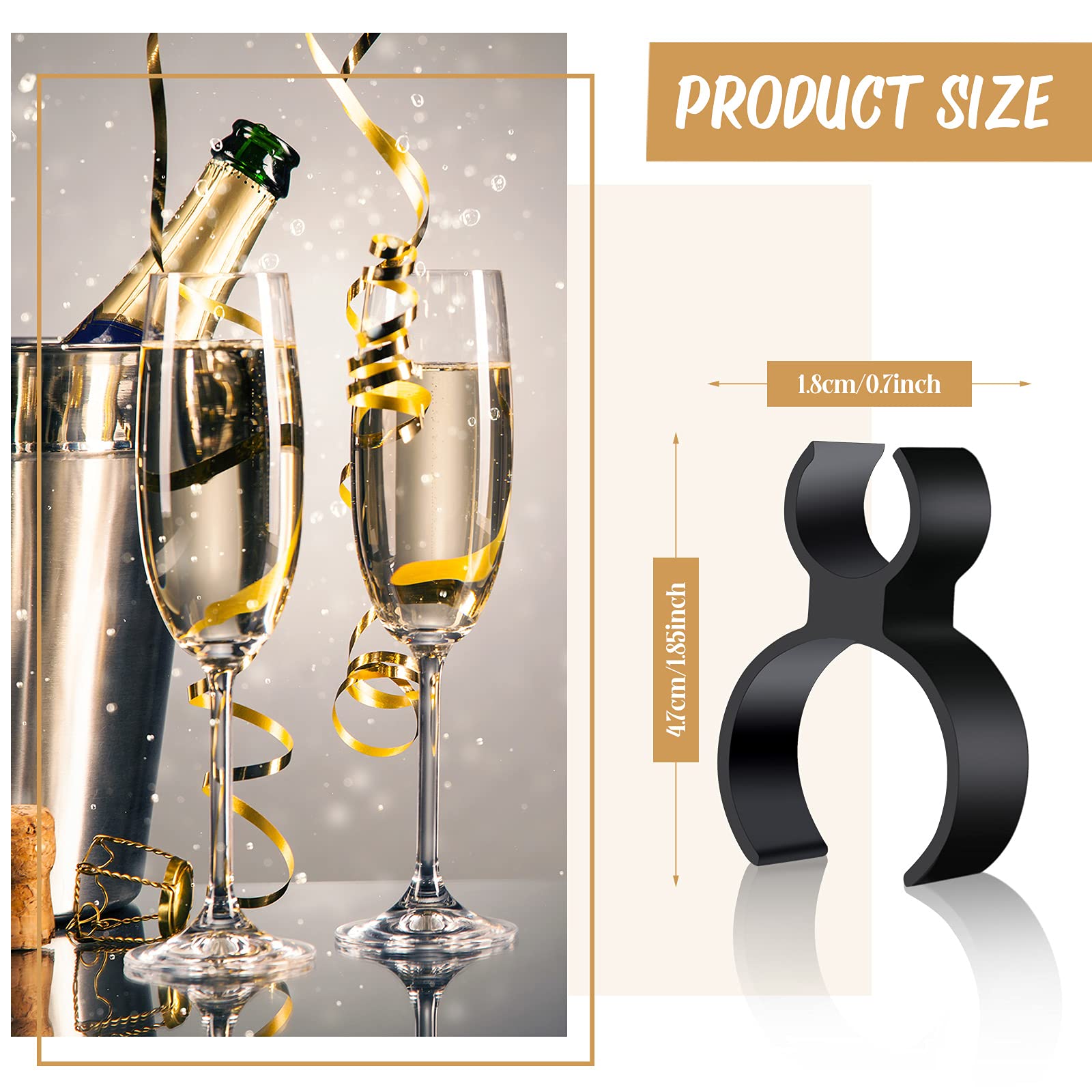 Maitys 12 Pieces Champagne Bottle Sparkler Single Holder Safety Clips Black Plastic Bottle Service Sparklers Clips for Candle Christmas Parties Wedding Ceremony Anniversaries Home Kitchen