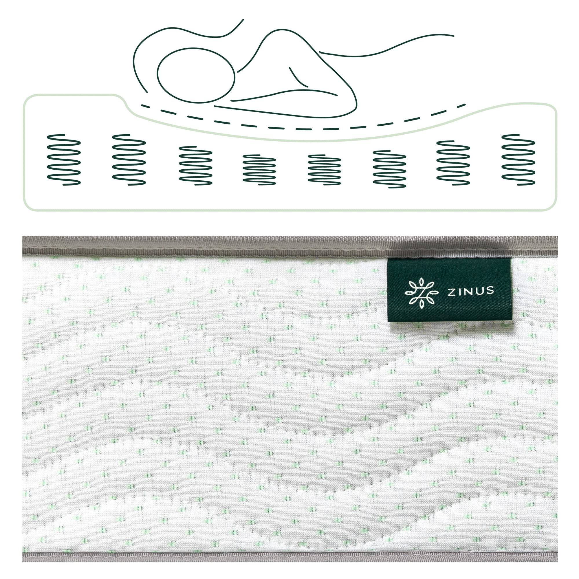 Zinus 6 Inch Foam and Spring Twin Mattress 2 Piece Set for Bunk Beds / Mattress-in-a-Box