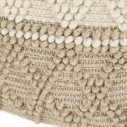 Christopher Knight Home Dellroy Pouf, Ivory + Beige