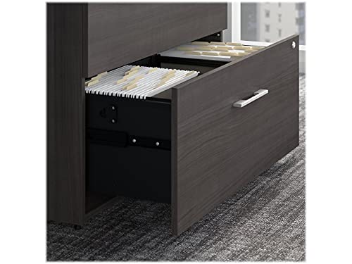 Bush Business Furniture Office 500 Executive Desk with Drawers, Lateral File Cabinets and Hutch, 72W, Storm Gray