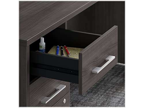 Bush Business Furniture Office 500 Executive Desk with Drawers, Lateral File Cabinets and Hutch, 72W, Storm Gray