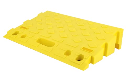 MAXXHAUL 50707 Portable Interlocking Plastic Curb Threshold Ramps Set (Yellow) for Loading Dock, Driveway, Sidewalk for Scooter, Wheelchair, Car, Truck, Motorcycle, Dolly
