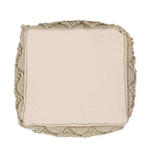 Christopher Knight Home Dellroy Pouf, Ivory + Beige