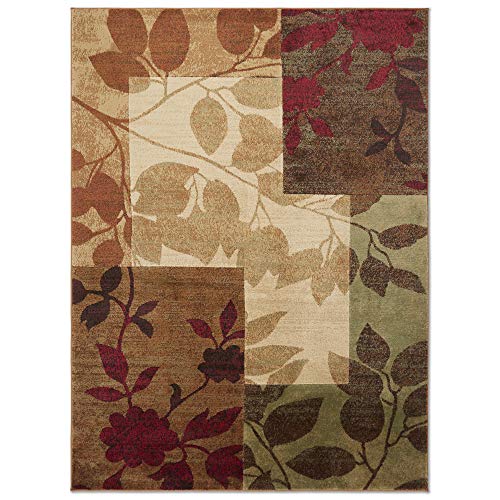Home Dynamix Tribeca Amelia Modern Area Rug | 5'2" x 7'2" Rectangle | Beige/Green/Red